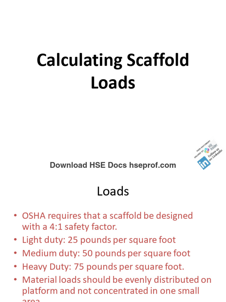 Calculating Scaffold - Loads | PDF | Scaffolding