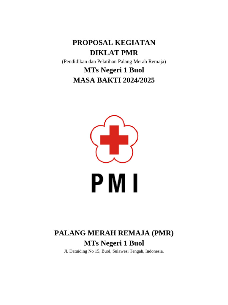 Proposal Diklat PMR MTs Negeri 1 Buol | PDF