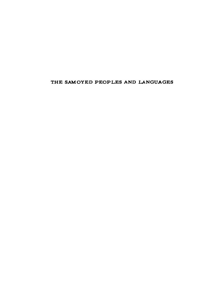 (Uralic and Altaic Series, Vol. 14) Péter Hajdú - The Samoyed Peoples ...