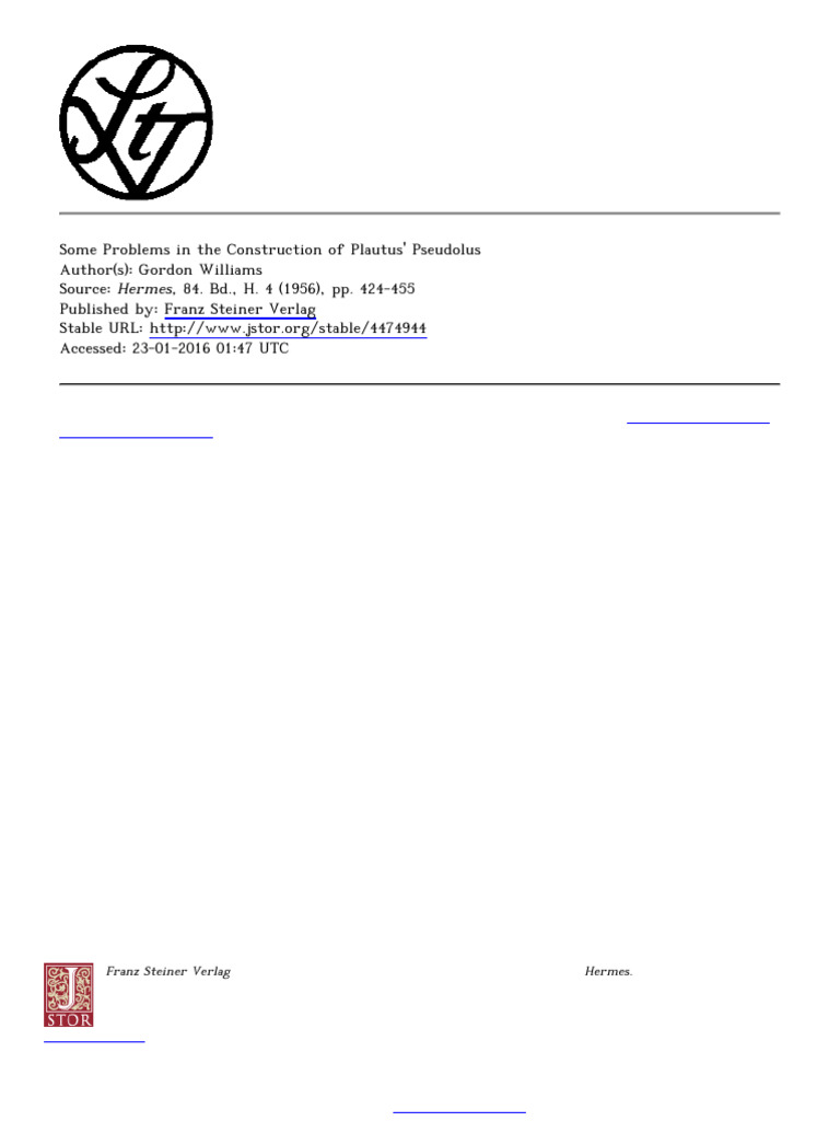 (Hermes Vol. 84 Iss. 4) Gordon Williams - Some Problems in The ...