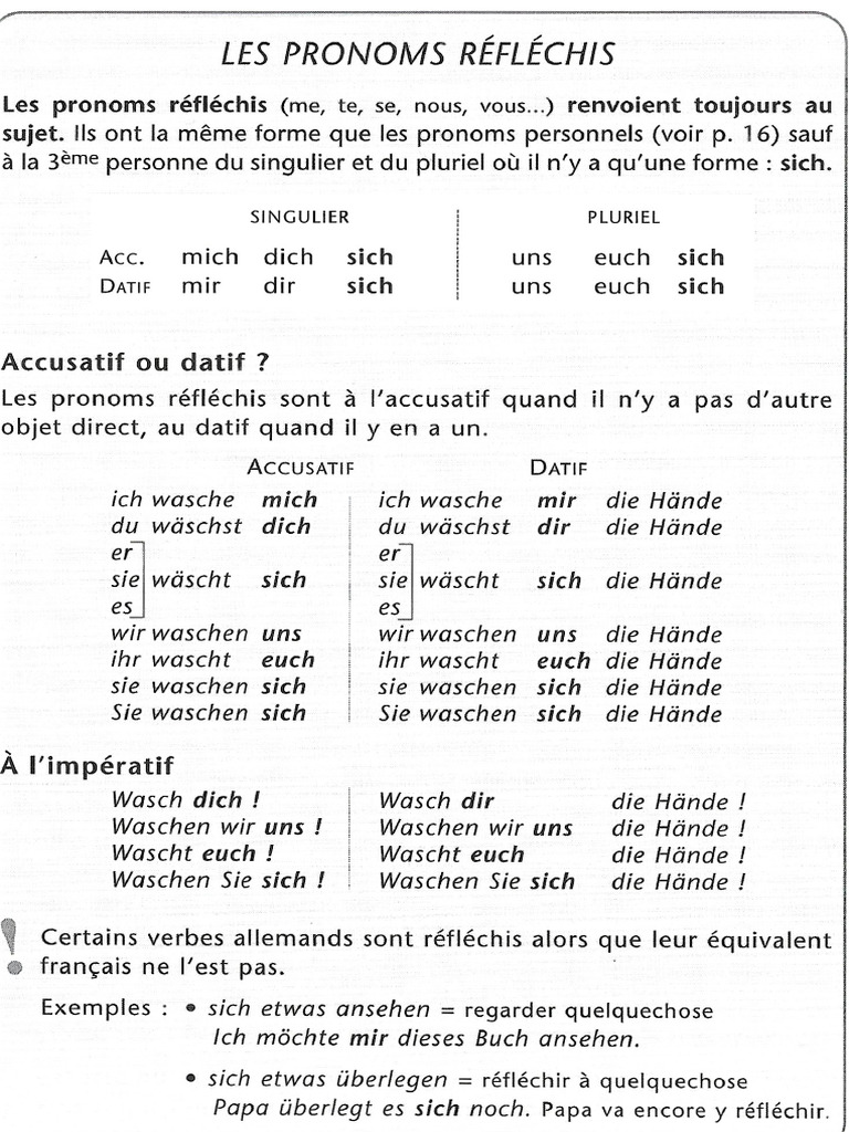 Les Pronoms Réfléchis Exemple , Utiliser les pronoms réfléchis en ...