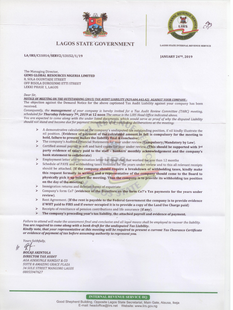 Letter From LIRS 28019 | PDF