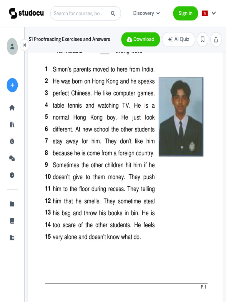 S1 Proofreading Exercises and Answers - There Is No More Than One ...