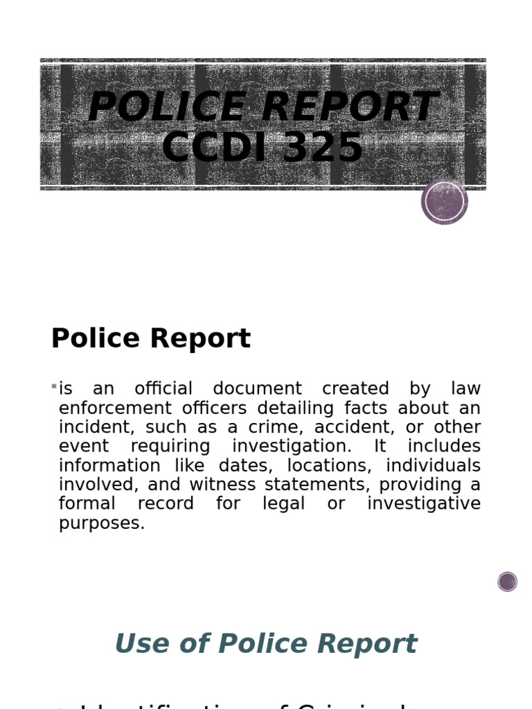 Police Report | PDF | Police | Classified Information