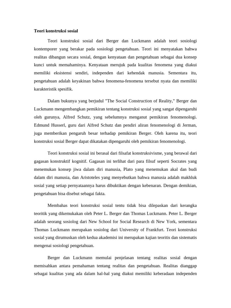 Teori Konstruksi Sosial DAN AWK Norman Fairclogh | PDF