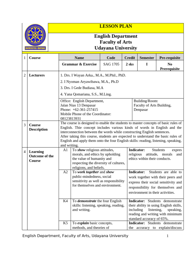 RPS Grammar Exercise Blended Learning | PDF | English Grammar | Verb