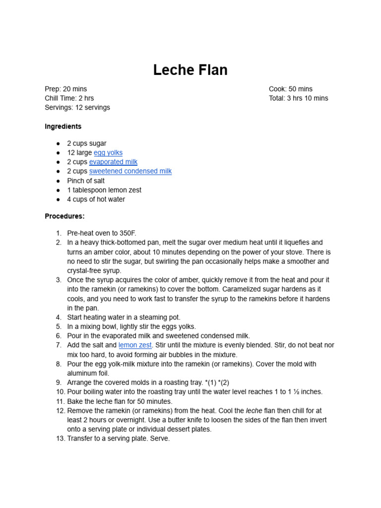 Leche Flan | PDF