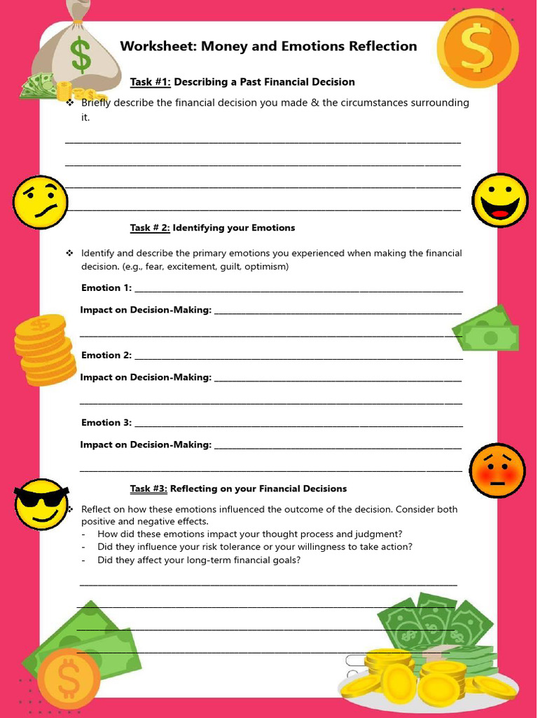 Worksheet On Money and Emotions Reflection | PDF | Decision Making ...