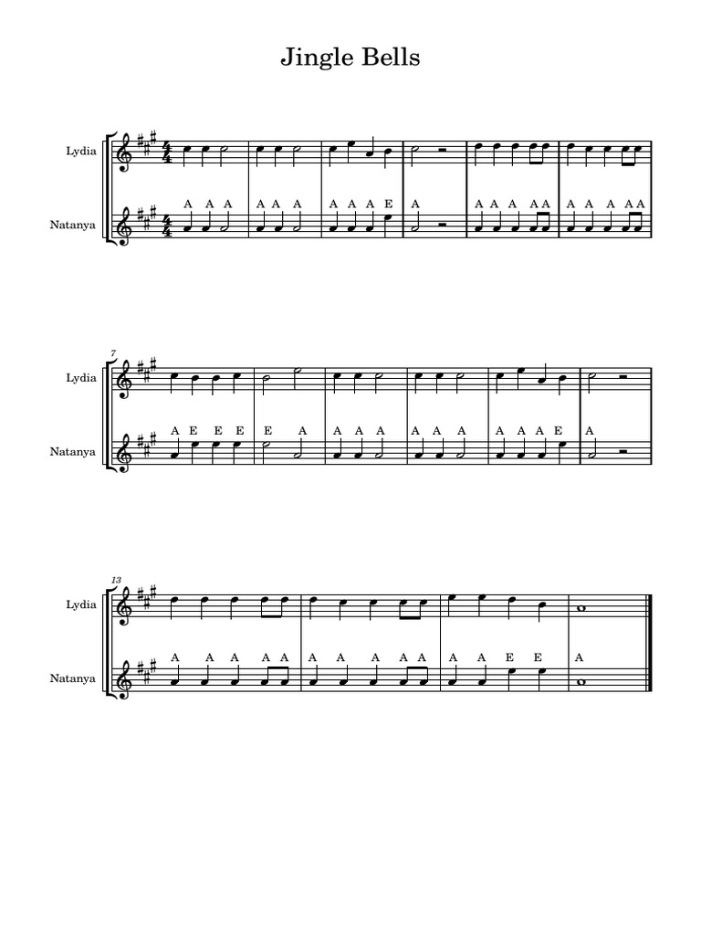 Jingle Bells Lyrics and Notes | PDF