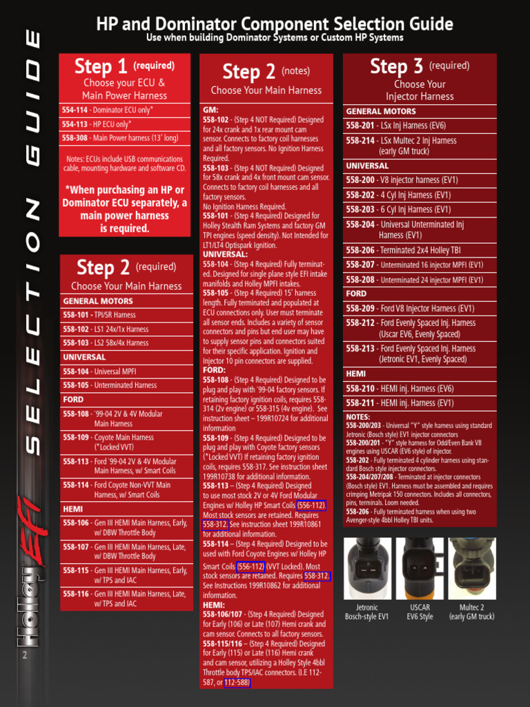 Efi Selection Chart62914 | PDF | Fuel Injection | Ignition System