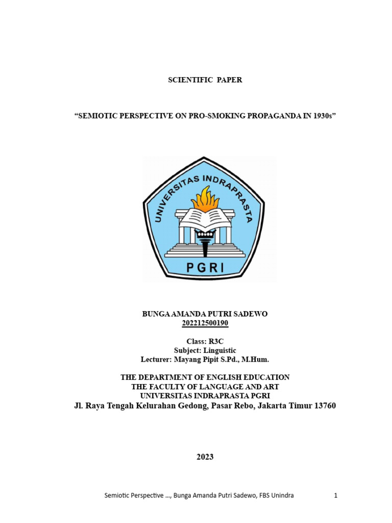 Bunga Amanda P.S. (202212500190) R3C - Semiotic | PDF | Semiotics | Symbols