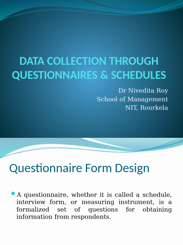 Module 5 - Questionnaire - Schedule | PDF | Questionnaire | Interview