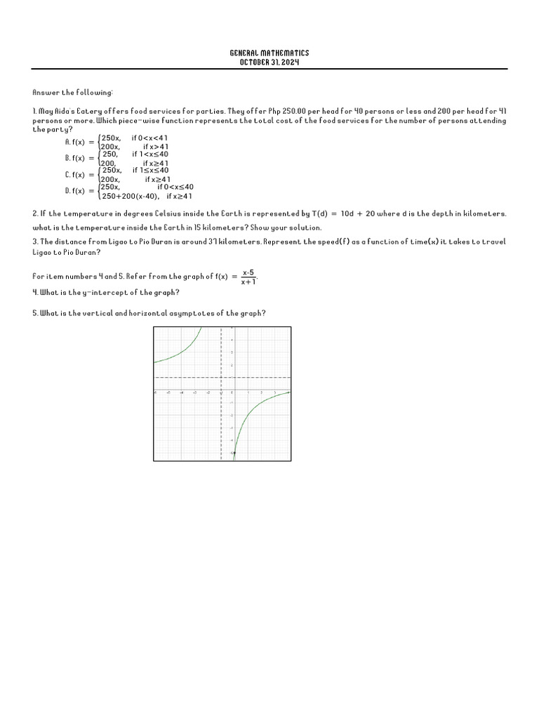 Gen Math Adm Oct 31 | PDF