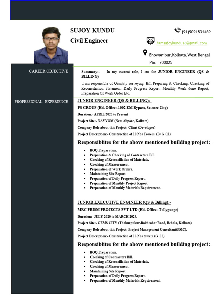 Sujoy Kundu CV | PDF