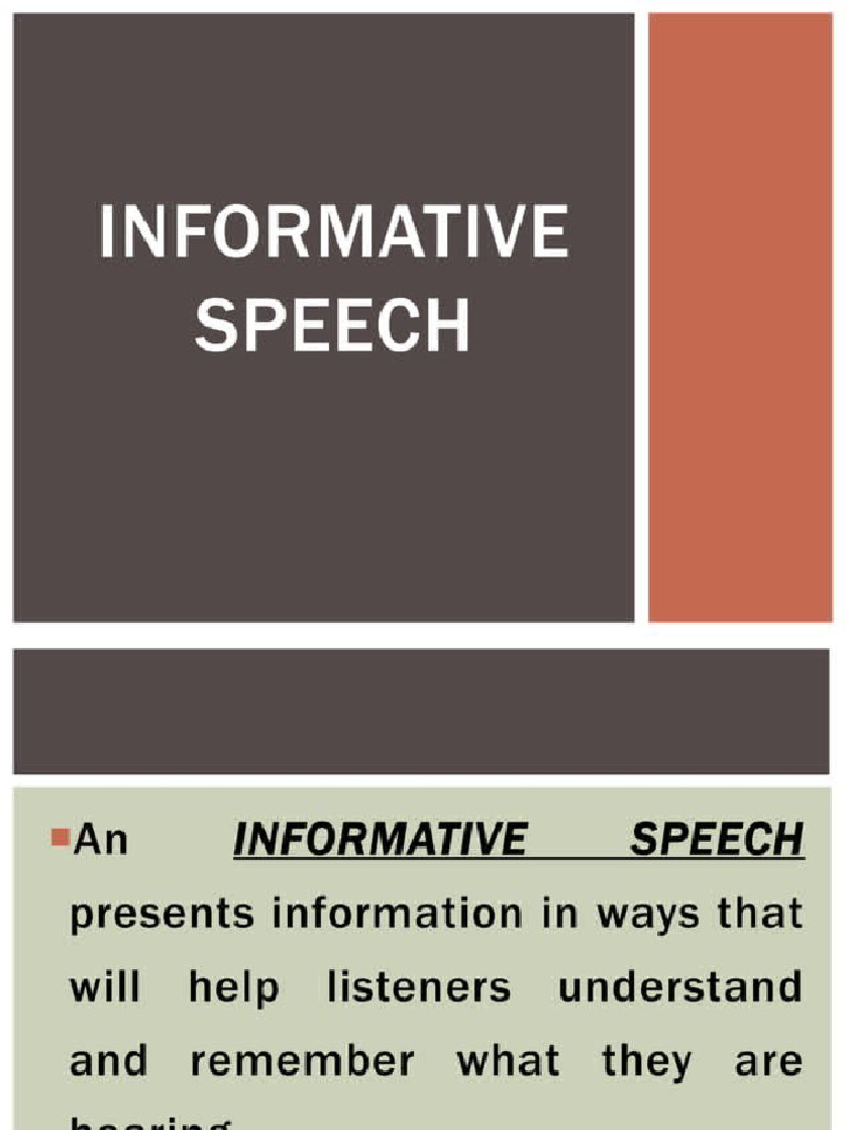 Informative Speech | PDF