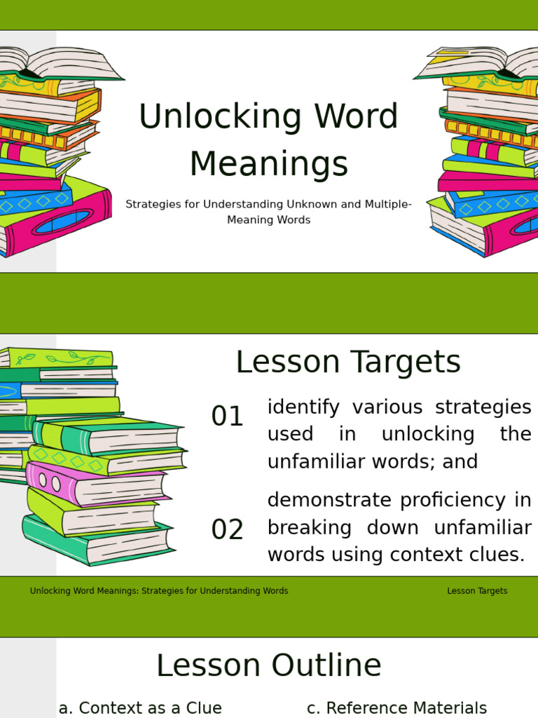 Unlocking Word Meanings | PDF | Word | Dictionary