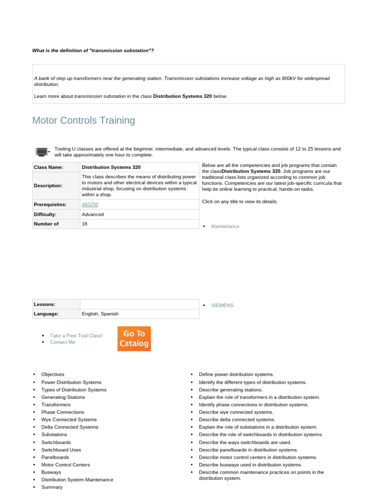 Motor Controls Training | PDF | Electric Power Distribution | Transformer