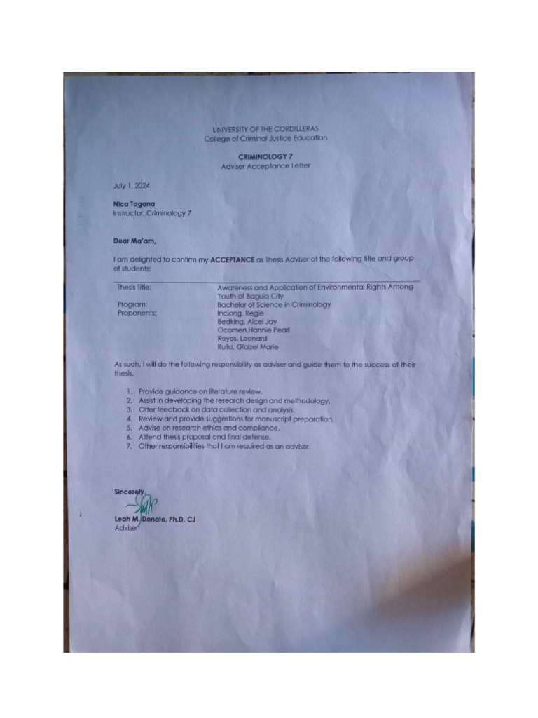 Acceptance Letter Bscrim2d Research1 | PDF