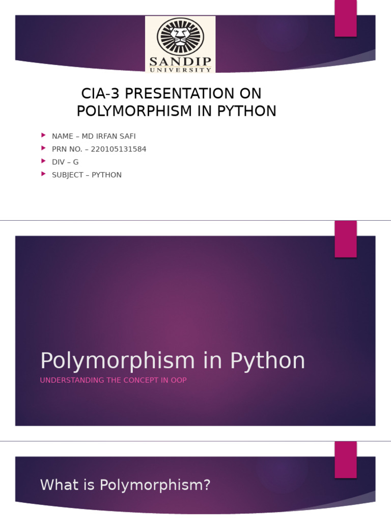 Polymorphism in Python Explained | PDF