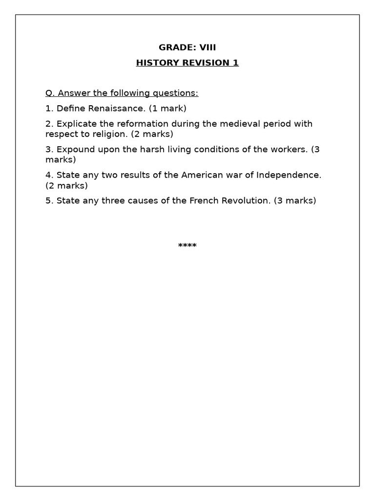 History Revision | PDF | History