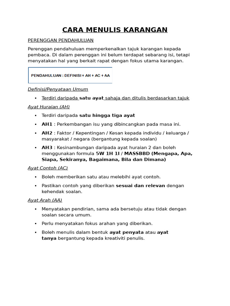 Cara Menulis Karangan | PDF