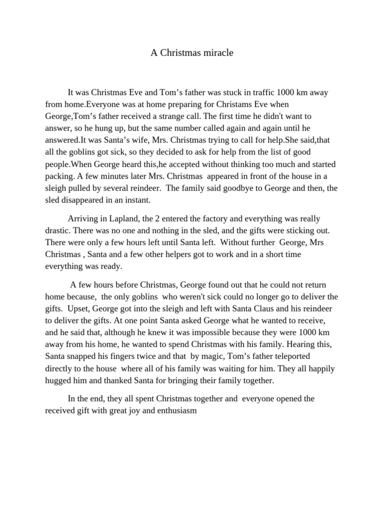 Christmas Miracle: A Family Reunion Story | PDF