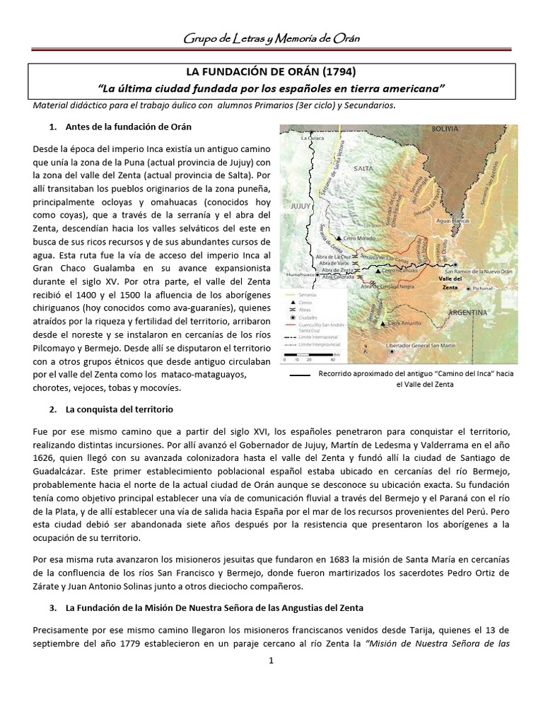 La Fundación de Orán | PDF | Viajes y turismo | Historia