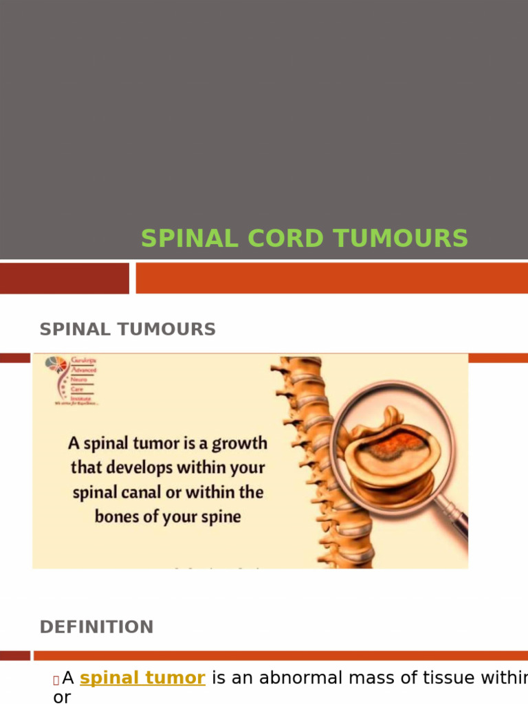 Spinal Cord Tumor | PDF | Clinical Medicine | Diseases And Disorders
