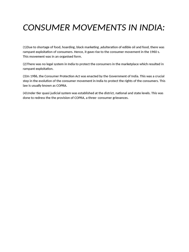 Consumer Movements in India | PDF
