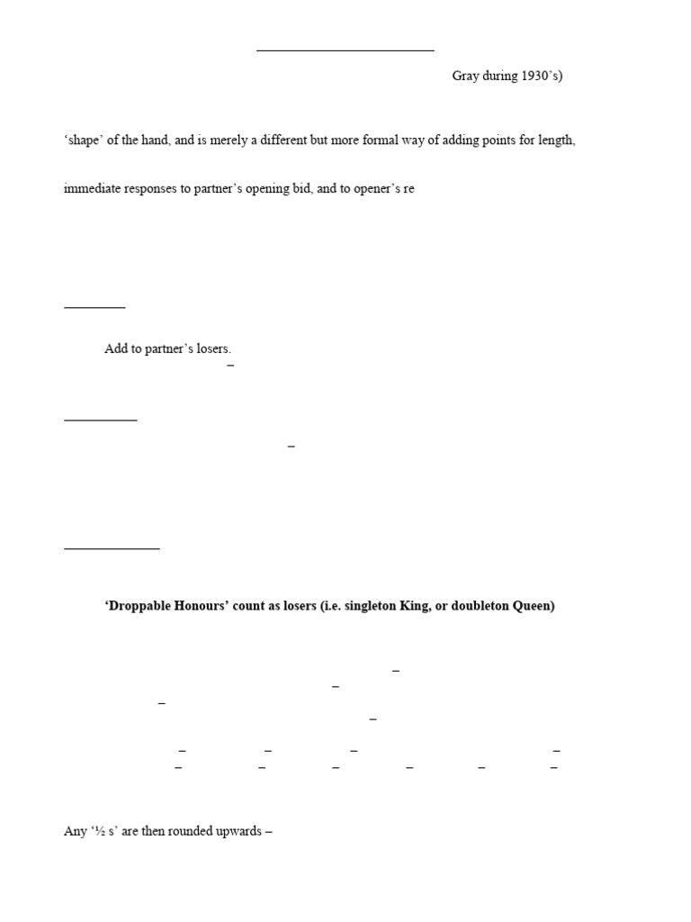 LOSING TRICK COUNT | PDF | Ephemera | Tabletop Games