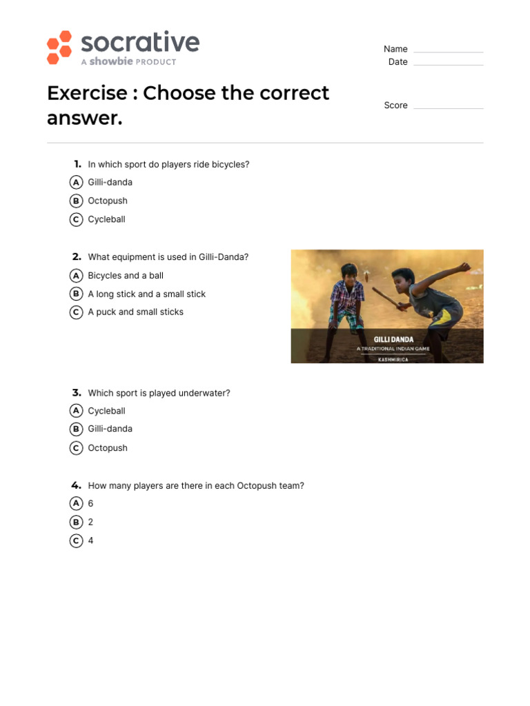Quiz - Exercise Choose The Correct Answer. | PDF