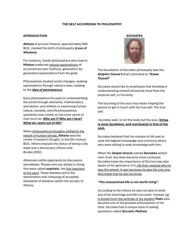 UTS Self in Philosophy | PDF | Id | Plato