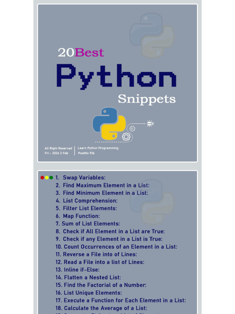 20best Python Snippets | PDF