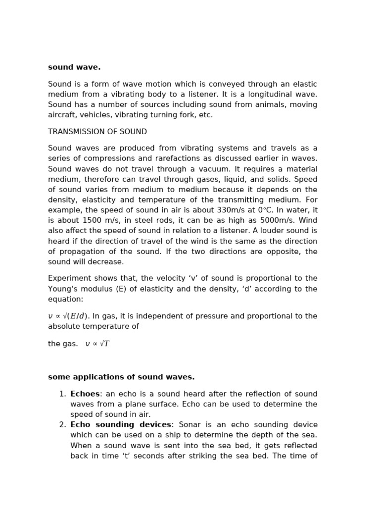 Sound Wave | PDF | Sound | Waves