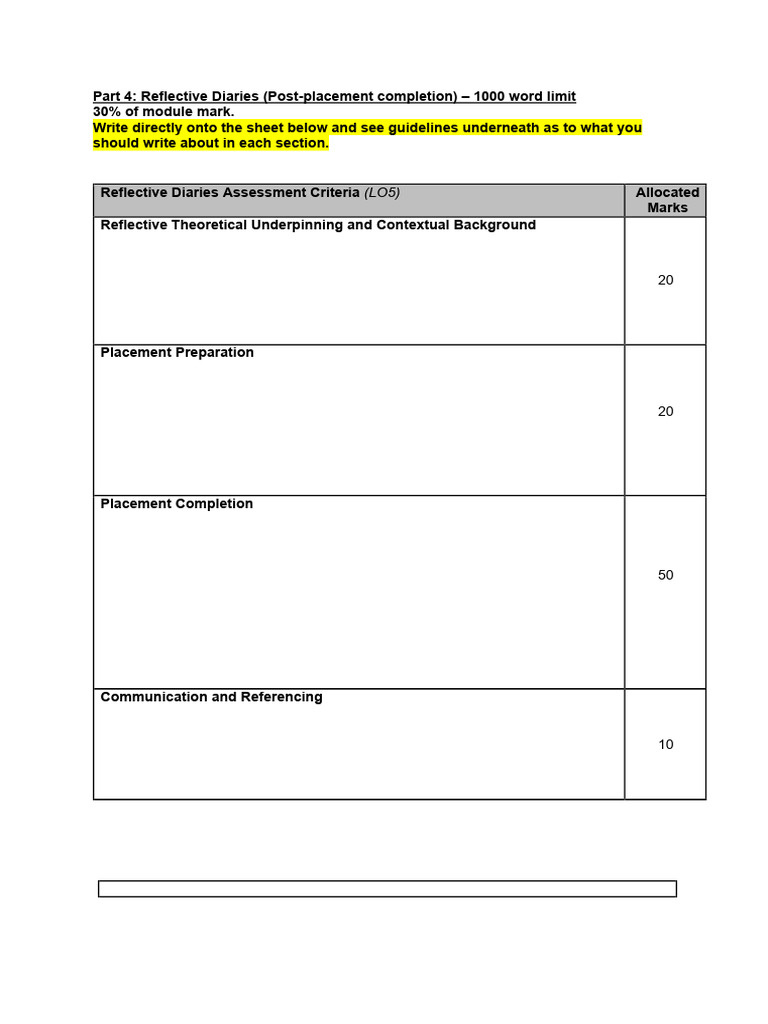 Template and Guidelines For Reflective Diary 2 | PDF | Cognition ...