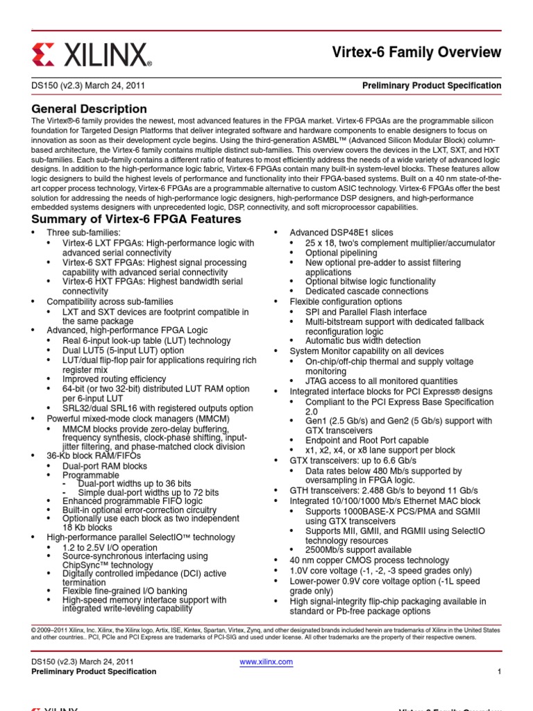 Virtex-6 Family Overview: General Description | PDF