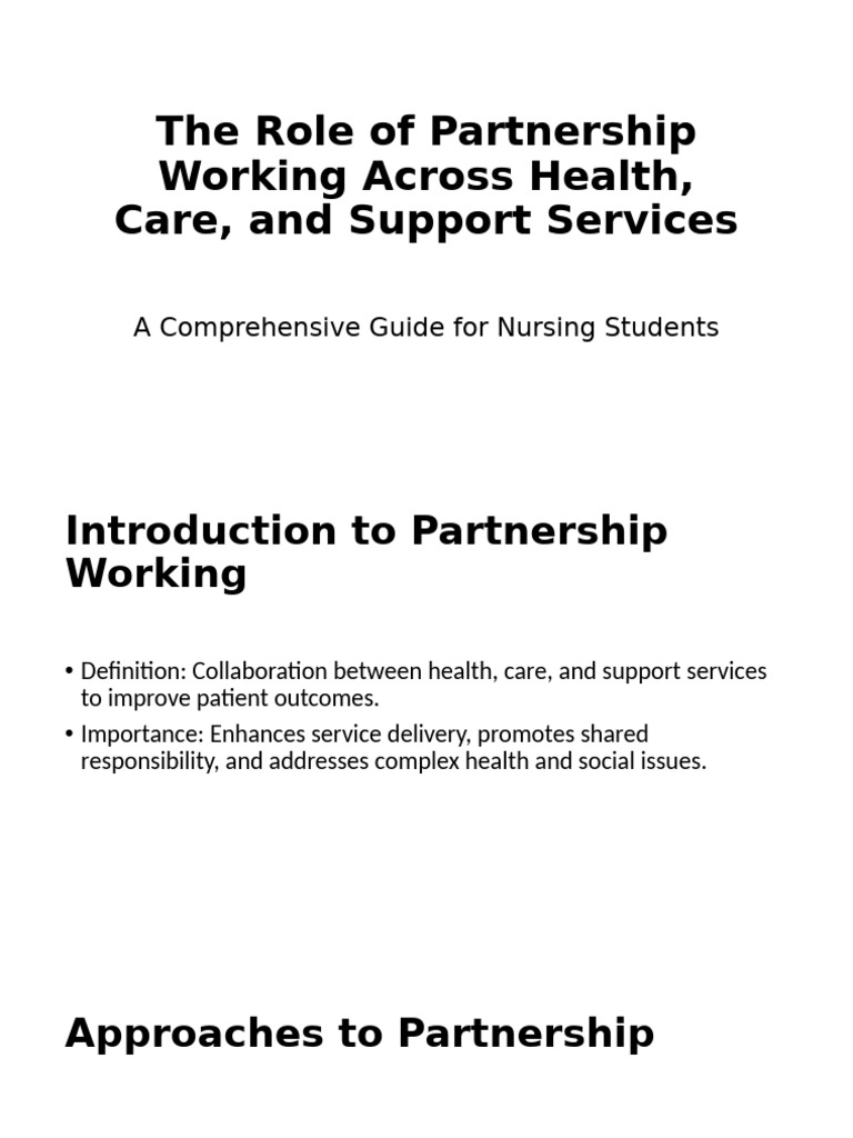 Partnership Working in Healthcare Explained | PDF | Health Care ...