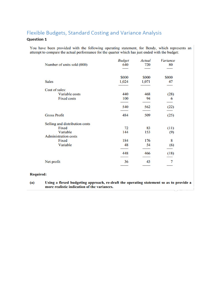 Flexible Budgets and Variance Analysis | PDF