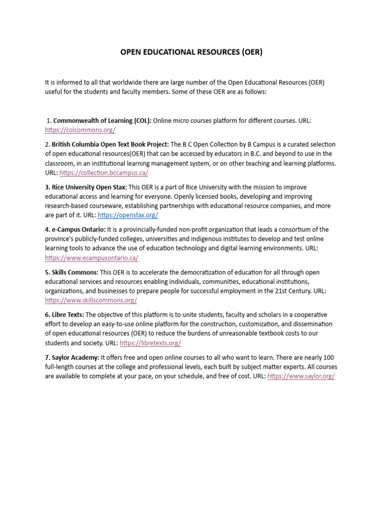Open Educational Resources (OER) | PDF | Computers