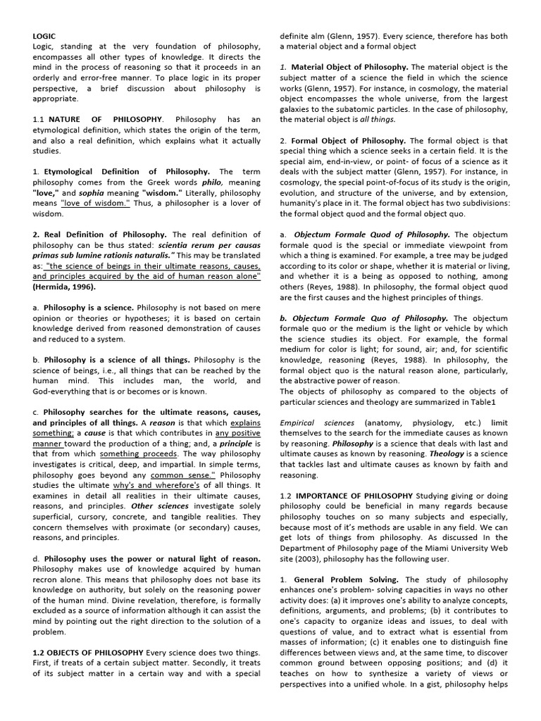 LOGIC | PDF | Logic | Reason