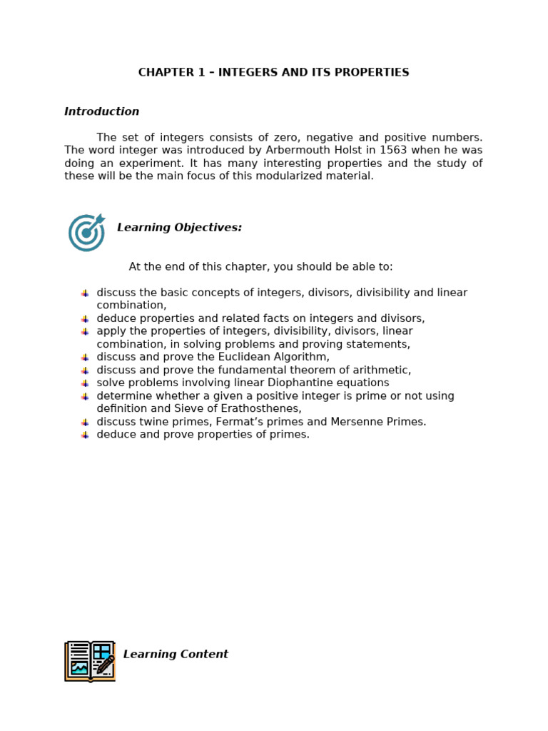 Integer Concepts for Math Students | PDF | Prime Number | Numbers