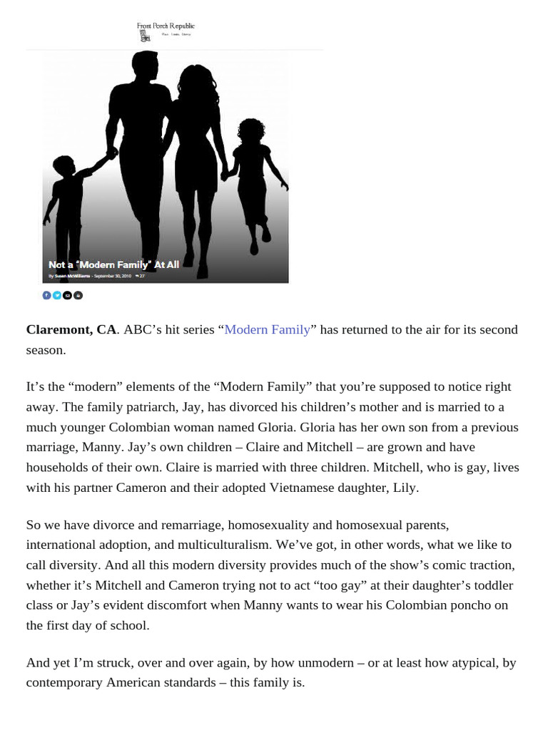 Article Not A Modern Family at All | PDF