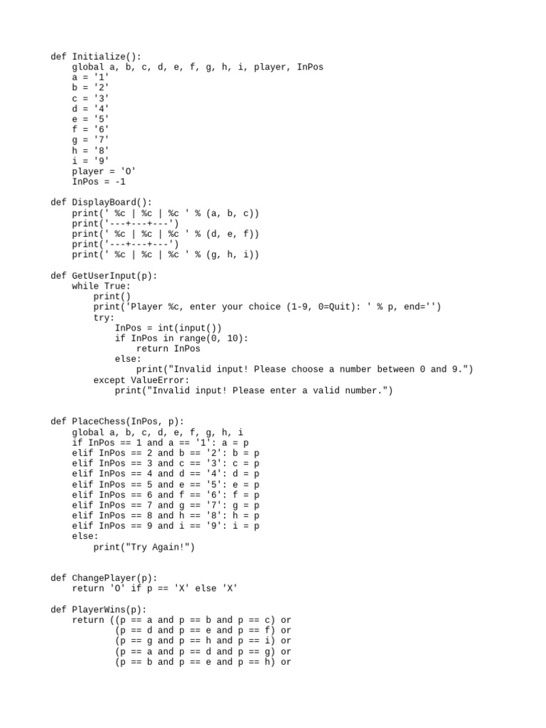 tic-tac-toe | PDF | Computer Programming | Software Engineering