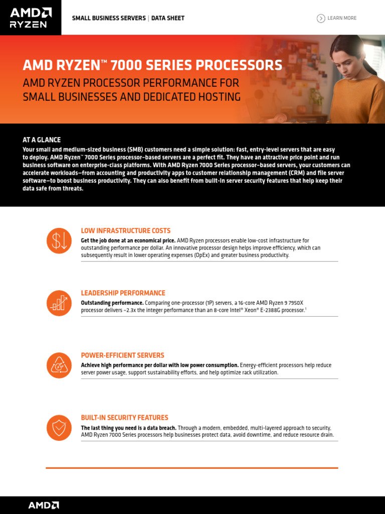 Amd Ryzen 7000 Processors For Server Datasheet | PDF | Central ...