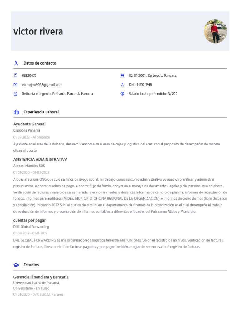 CV - Victor Act. | PDF | Economias