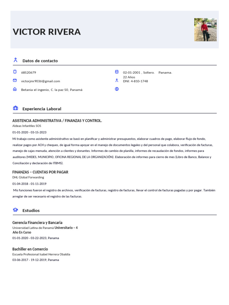 CV - Victor Rivera 2 | PDF | Economias