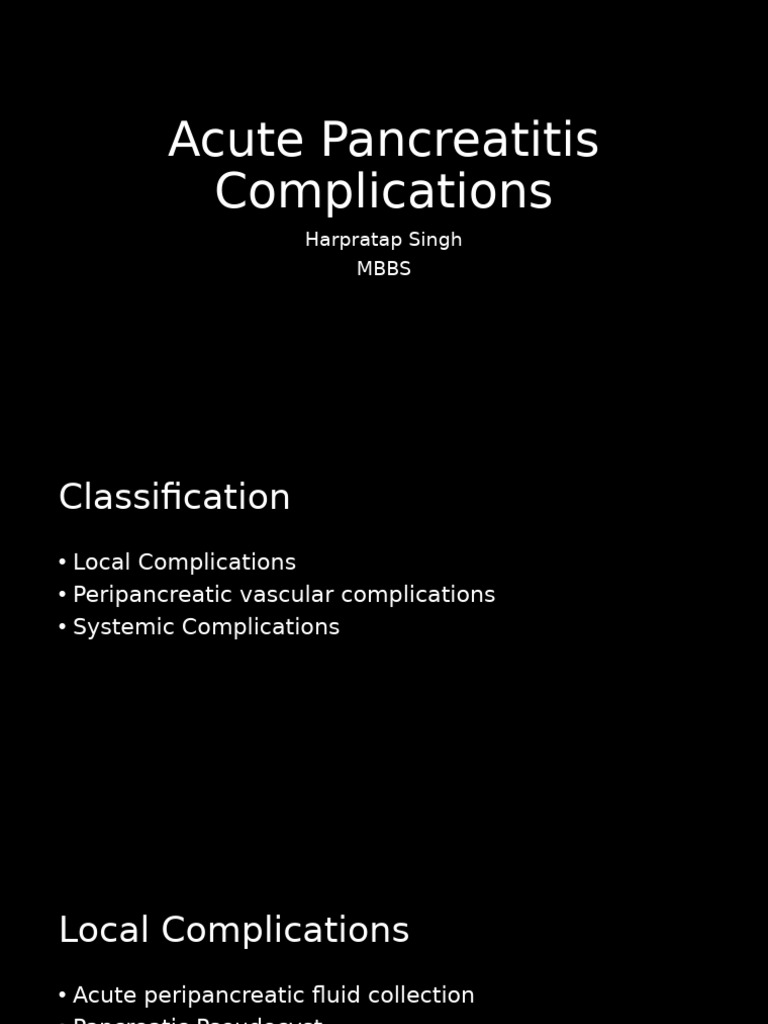 Acute Pancreatitis Complications | PDF | Pancreas | Gastroenterology