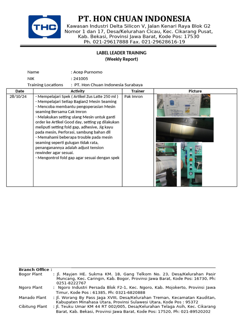 Acep Laporan Minggu Ke 2 | PDF