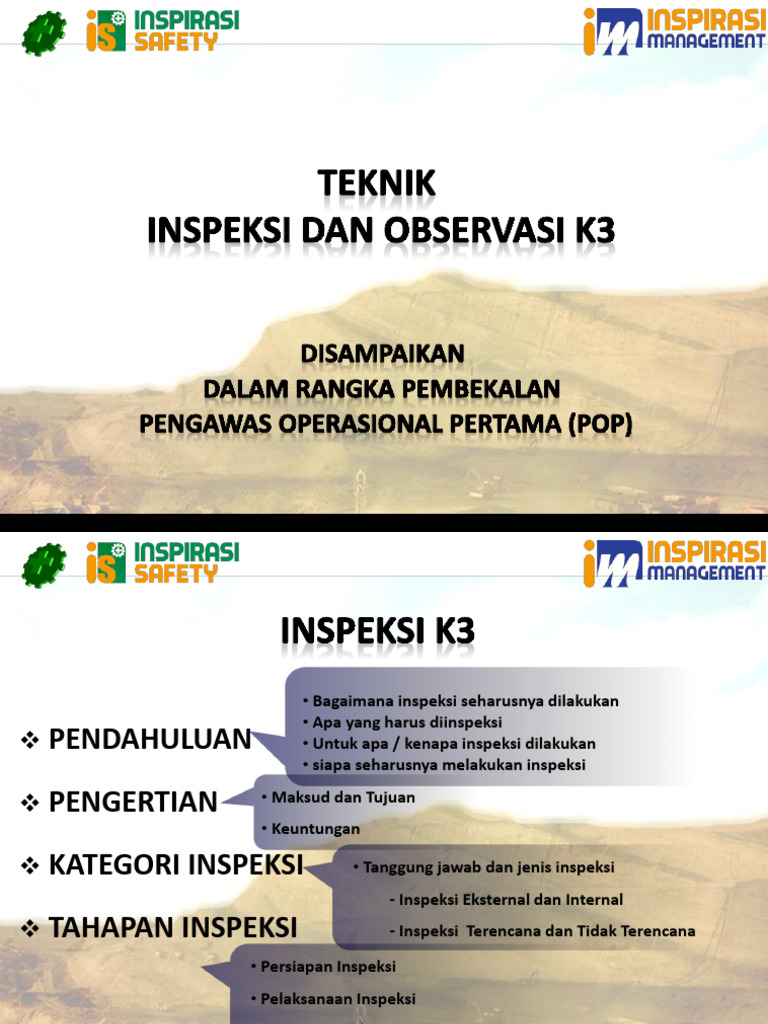 02 - Teknik Inspeksi & Observasi K3.ppt - Ok Rsy | PDF