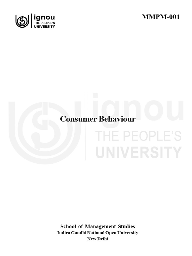MMPM 01 | PDF | Behavior | Consumer Behaviour
